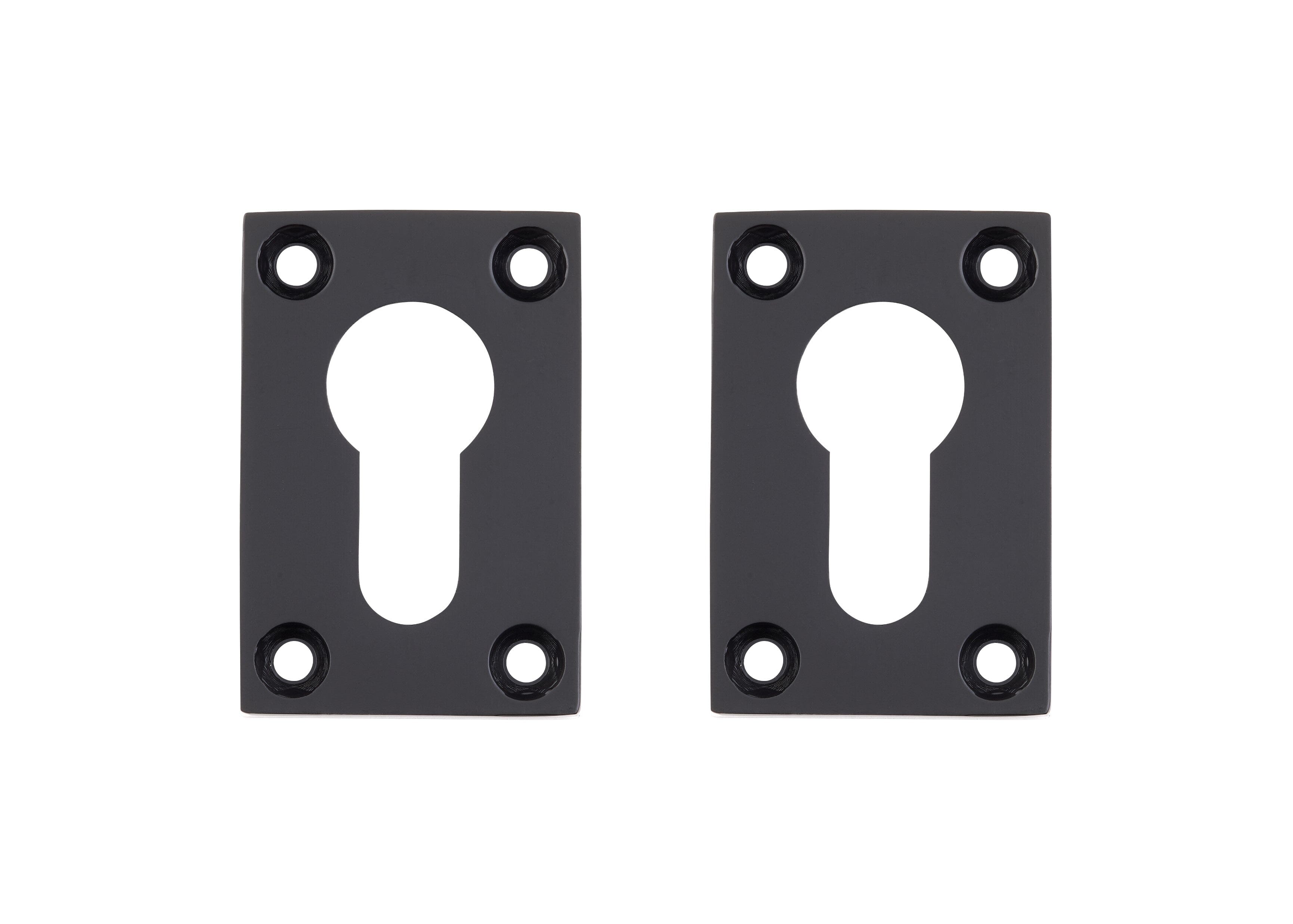 Rectangle Escutcheon Pair Matt Black Finish